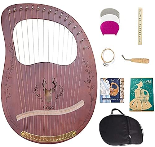 Lyre Harp, 16 Strings Mahogany Solid Wood Metal String Adult/Child ...