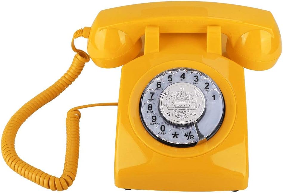 Garsent Retro Corded Phone, Vintage Rotary Design Landline Telephone ...