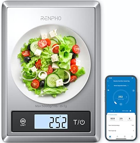 RENPHO Smart Food Scale, Digital Kitchen Scale for Food Ounces and ...