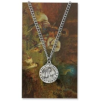 Amazon.com: Saint Hubert 3/4-inch Pewter Medal Pendant Necklace with ...