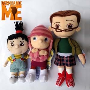 Amazon.com: 3 Orphan Girls Despicable Me Character Plush Toy Margo ...