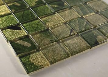 Spring - 2"x2" Green Glass Tile - - Amazon.com