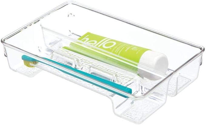 mDesign Toothbrush and Toothpaste Drawer Organizer - Clear: Amazon.co ...