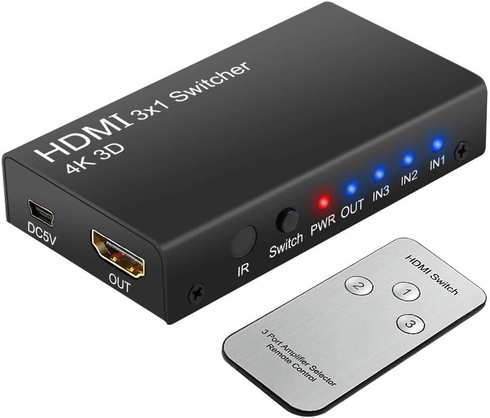 LiNKFOR 3 IN 1 OUT HDMI Switch 4K 3D HDMI 1.4 Switcher: Amazon.co.uk ...