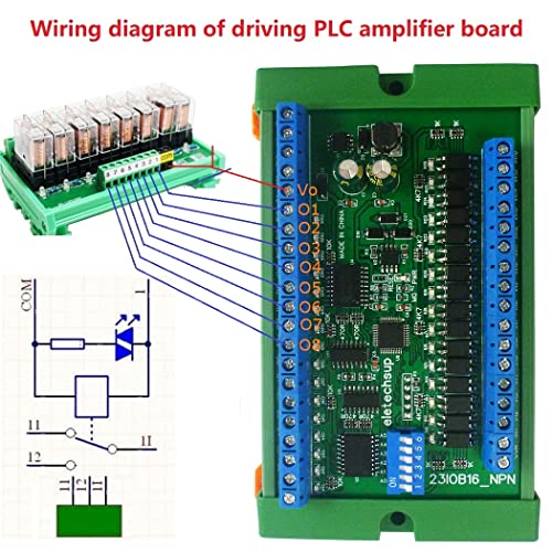 Eletechsup 8CH RS485 NPN Input Output Port Remote Control Switch PLC IO Expansion Board DIN35 ...
