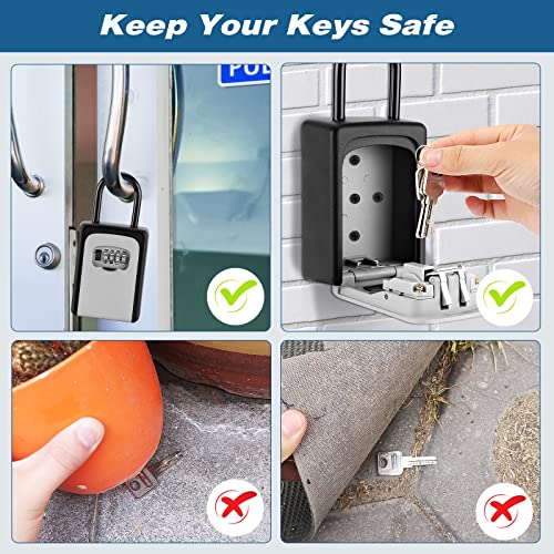 Key Lock Box, Combination Lock Box Wall Mounted Waterproof Key Storage ...