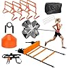 TOCO FREIDO Speed&Agility Training Set – 20ft Agility Ladder Set with 12 Rungs, 4 Adjustable ...