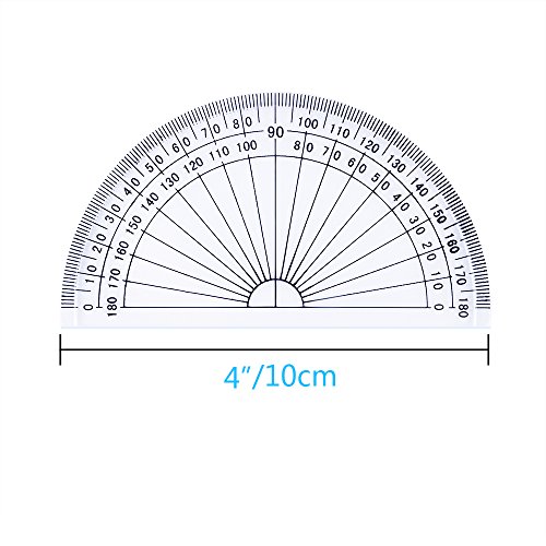 WXJ13 25 Pack Plastic Protractor 4 Inch, 180 Degrees Protractor for ...