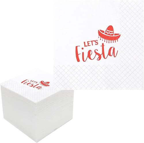 Geloar LETS FIESTA Cocktail Napkins, 100 Pack LETS FIESTA Paper Napkins ...