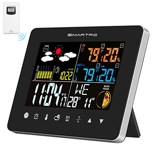 SMARTRO Wireless Indoor Outdoor Thermometer Weather Station Color Large ...