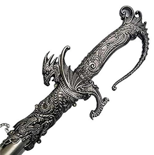 SWORD Real Metal Dragon Medieval 37" With 28" Blade - Knight, Short ...
