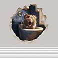 Amazon.com: Shocked Mouse On Toilet in Mouse Hole - 3D Wall Sticker ...