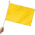 Amazon.com : Yingnner 12 Pack Yellow Stick Flags Small 12x18 Inch Hand ...