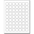 Amazon.com : White 1" Round Circle Labels - 63 Labels Per Sheet - for ...