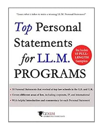 Amazon.com: Top Personal Statements for LLM Programs: 10 LL.M. Personal ...
