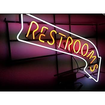 Restrooms Neon Sign - Restroom Door Signs - Amazon.com