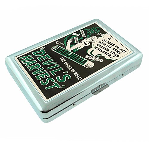 Vintage Poster Devil's Harvest S302 Silver Cigarette Case Metal Wallet ...