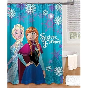 Amazon.com: Disney Frozen Elsa and Anna Fabric Shower Curtain: Home ...