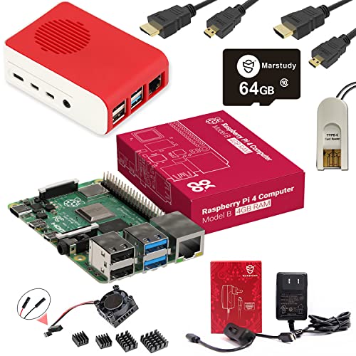 Marstudy Raspberry Pi 4 Model B Starter Kit -64GB Edition/Raspberry Pi ...
