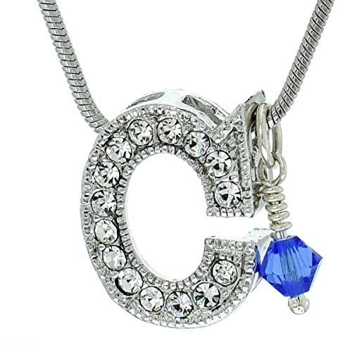 Amazon.com: C Initial Letter Personalized Necklace Sparkling Crystals ...