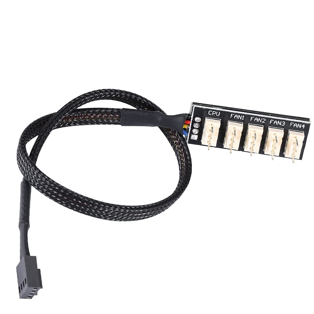 Amazon.com: PWM Fan Hub, PC 5 Way Sleeved PWM Fan Splitter Hub 4 PIN/3PIN Fan Power Cable ...