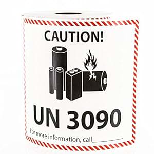 Amazon.com : UN 3090 Lithium Battery Handling Labels LV-UN3090 : Office ...