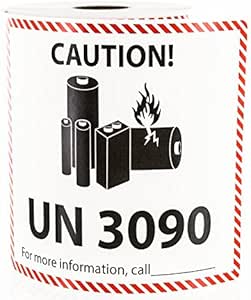Amazon.com : UN 3090 Lithium Battery Handling Labels LV-UN3090 : Office ...