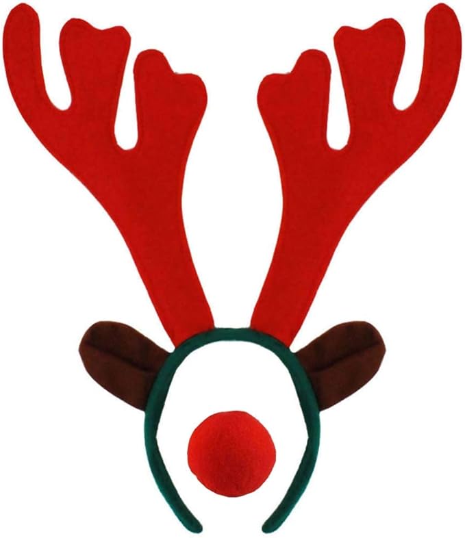 REINDEER ANTLERS WITH EARS AND NOSE FOR ADULTS - REINDEER ANTLERS AND ...