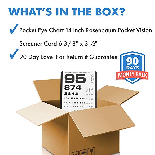 Pocket Eye Chart 14 Inch Rosenbaum Pocket Vision Screener Card 6 3/8" X ...