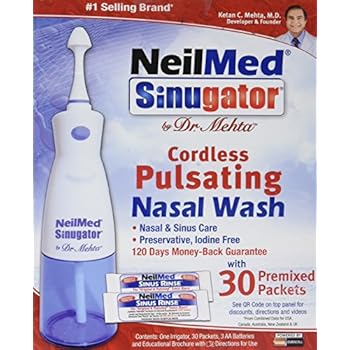 Amazon.com: NeilMed Sinugator Cordless Pulsating Nasal Wash with 30 ...