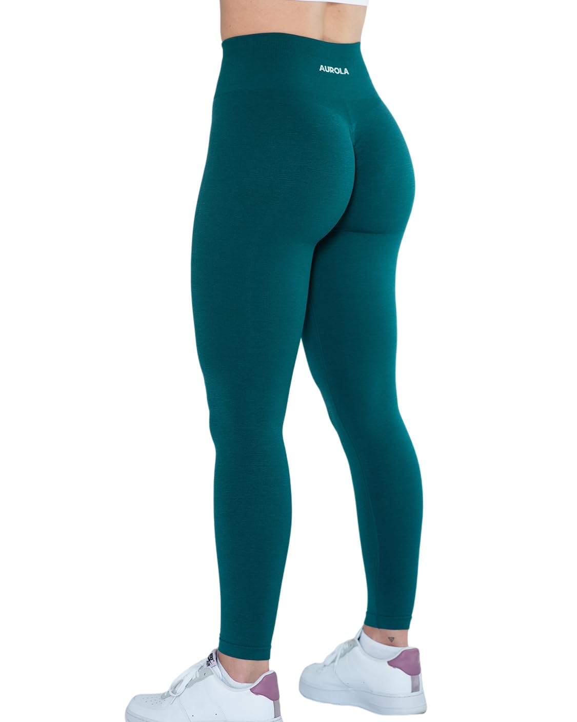 AUROLA Workout Leggings for Women Seamless Scrunch Tights Tummy Control ...