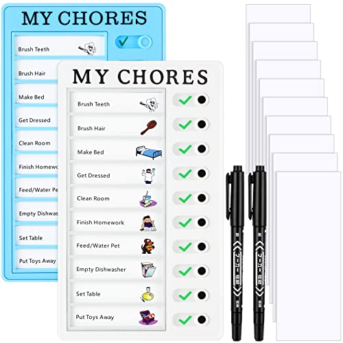 2 Pieces Chore Chart for Kids Adults RV Checklist Board Detachable Message Board to Do List ...