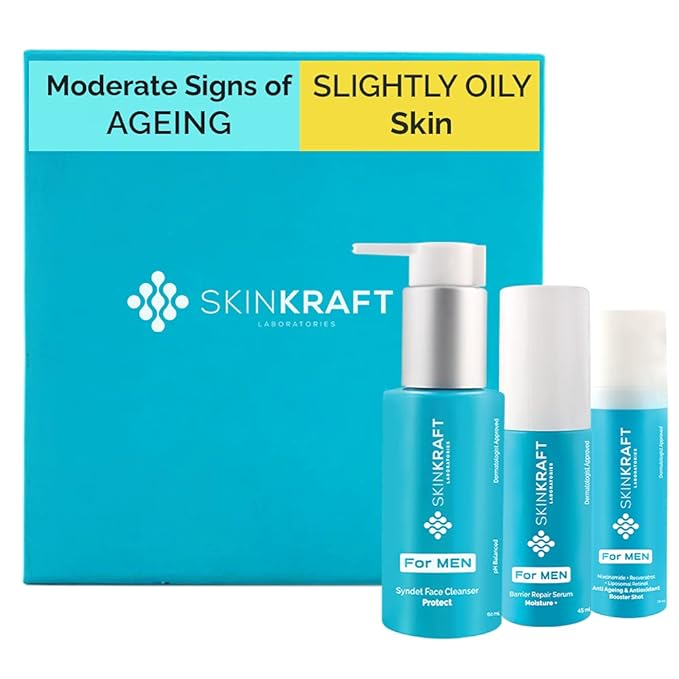 SkinKraft For Men - Moderate Signs Of Ageing Facial Kit For Slightly ...