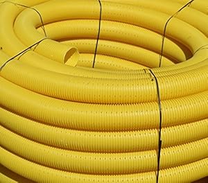 Perforated Drainage Pipe DN 100 Yellow (Sold by the Metre): Amazon.co ...