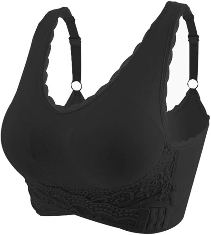 Lace Vest Bra Women Seamless Front Cross Bras with Adjustable Straps ...