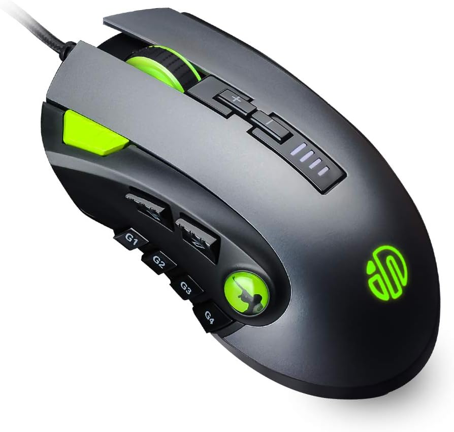 Inphic RGB Gaming Mouse 10,000 DPI MMO Pro Gamer Mouse with 12 ...