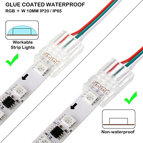 20 Pieces 3 Pin LED Light Connectors Strip to Wire Quick Connector LED ...