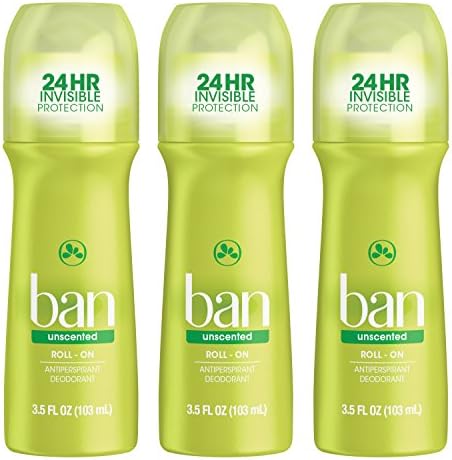 Ban Roll-On Antiperspirant Deodorant for Women and Men, Unscented, 3.5 ...