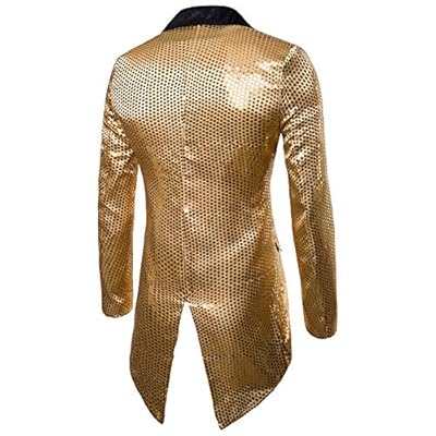 Cloudstyle Mens Sequin Tailcoat Swallowtail Suit Jacket Party Show Tux ...