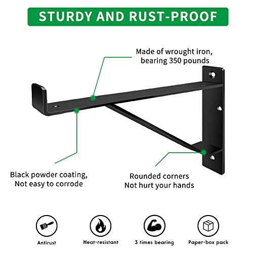 Heavy Duty Shelf Brackets 16 inch, Industrial Wall Brackets with Lip ...