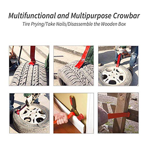 Flat Pry Bar, Heavy Duty Handy Crowbar, 12 IN Pry Tool, Head Teardrop ...