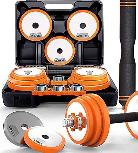 WENBO 2 in 1 Adjustable Dumbbell Barbell Weight Pair, Solid Steel ...