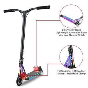 Amazon.com: Xspec Pro Stunt Kick Scooter, Unique Oil Slick Anodized ...