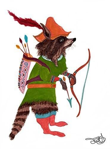 Amazon.com: Robin Hood Raccoon set of 6 cards: Handmade