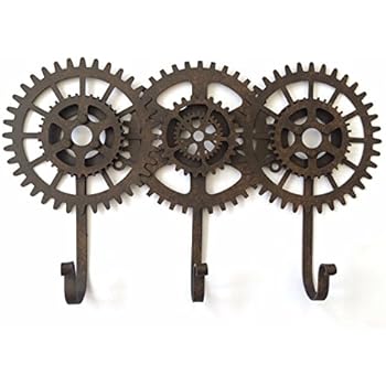 Amazon.com: MyGift Brown Cast Iron Metal Steampunk Gear Design Wall ...