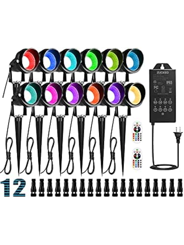 ZUCKEO 5W RGB Landscape Lighting Color Changing Low Voltage Landscape ...