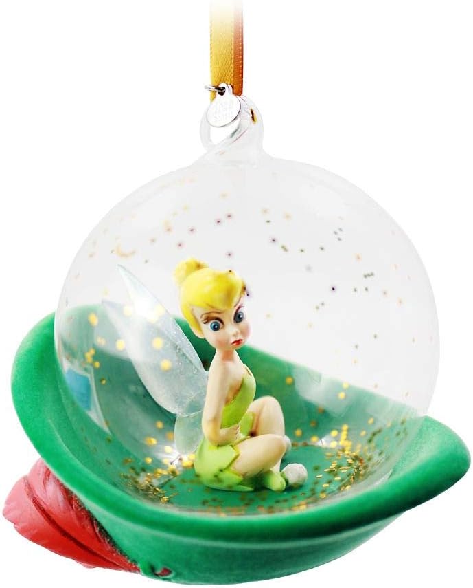 Amazon.com: Disney Tinker Bell Glass Globe Sketchbook Ornament: Home ...