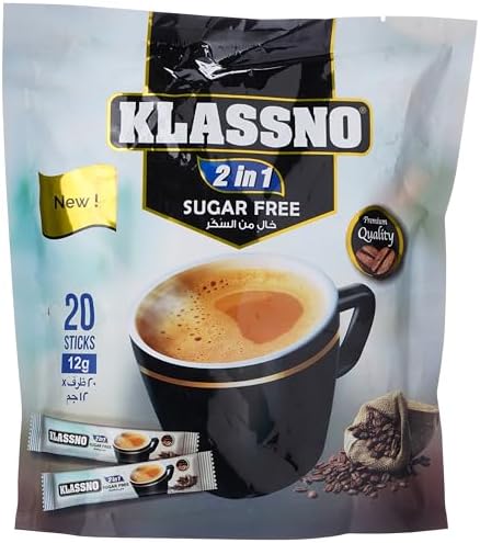 Klassno Sugar Free 2 In 1 Coffee And Creamer Mix 12 Pack 20 G, Brown ...