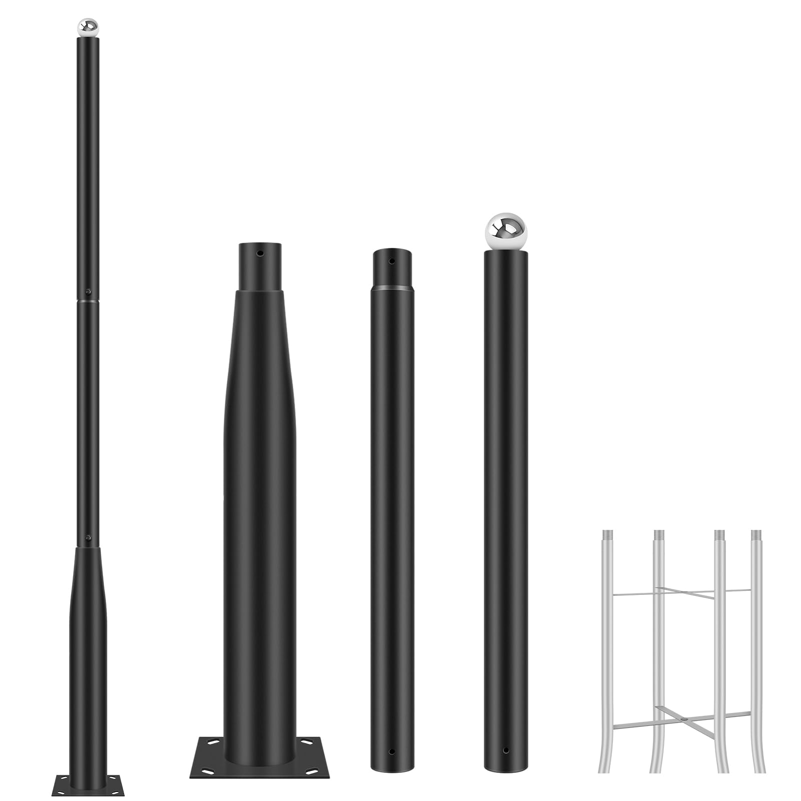 Fansile Street Light Pole 10Ft, Metal Solar Lamp Posts for Outdoor ...