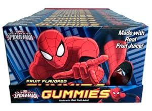 Amazon.com : Candy Treasure Spider Man Fruit Gummies, Tray 12-count ...